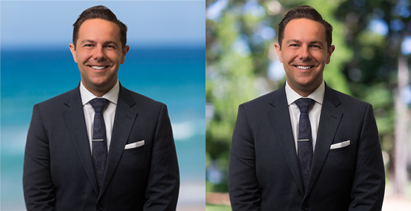 business portraits with changeable backgrounds options
